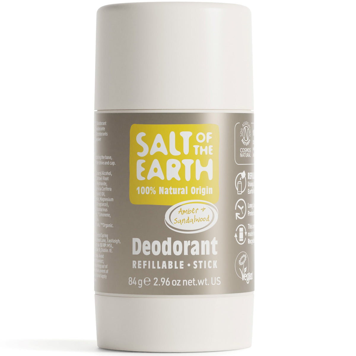 Salt of the Earth | Natural Deodorant Stick | Amber & Sandalwood ...