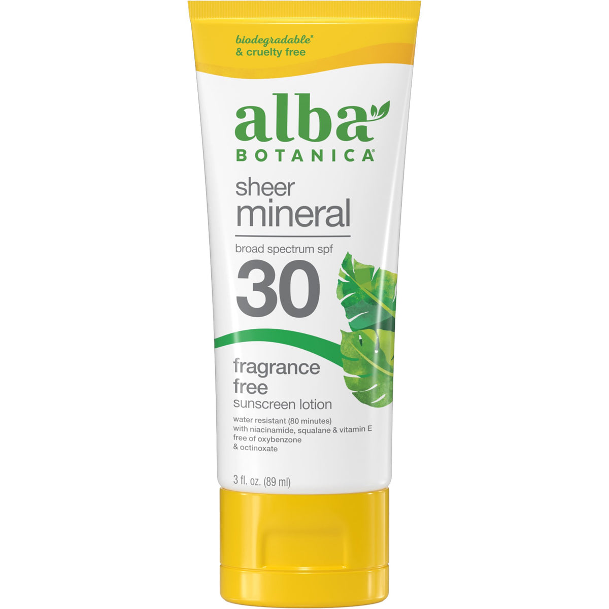 Alba Botanica Sheer Mineral SPF 30 Sunscreen Lotion | Fragrance Free ...