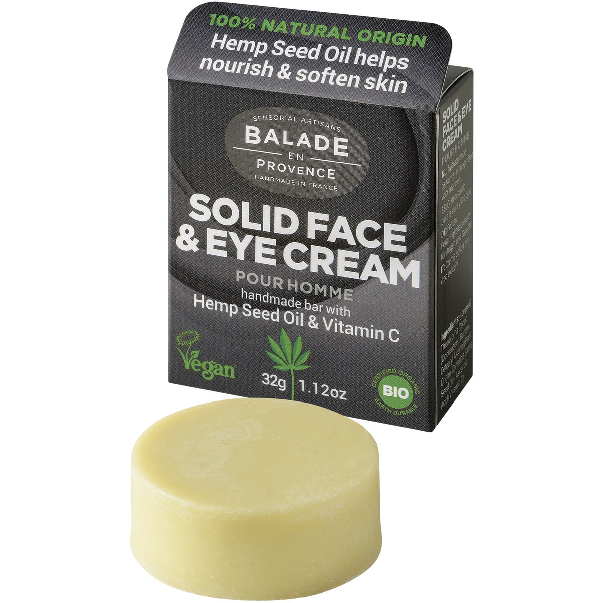 Buy BALADE EN PROVENCE Solid Face & Eye Cream | For Men | MyPure – mypure.co.uk