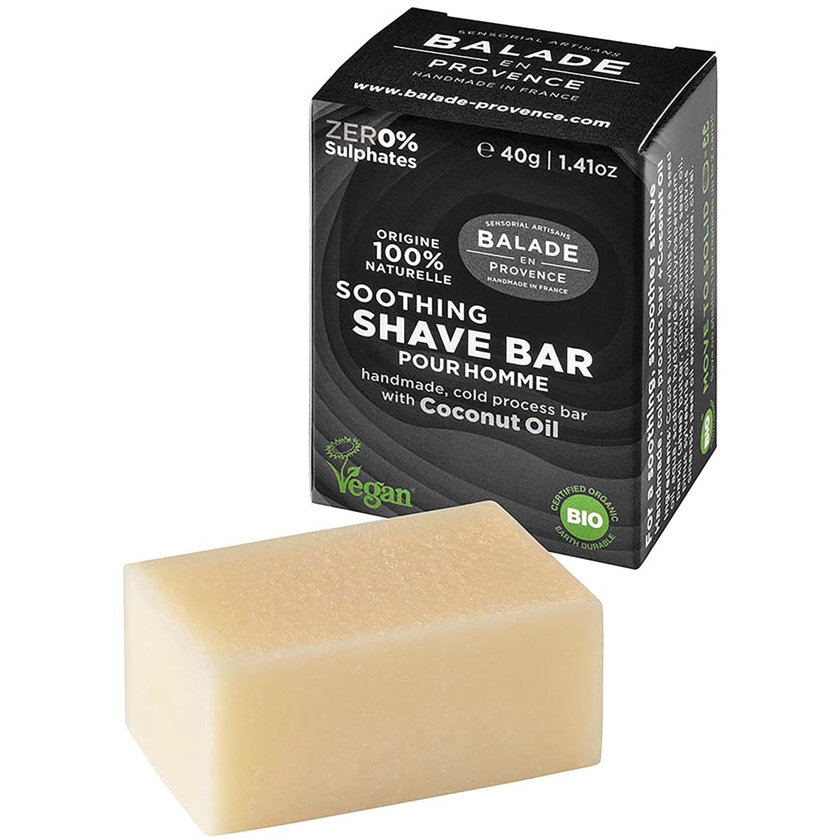 Buy BALADE EN PROVENCE Shave Bar | Soothing | MyPure – mypure.co.uk